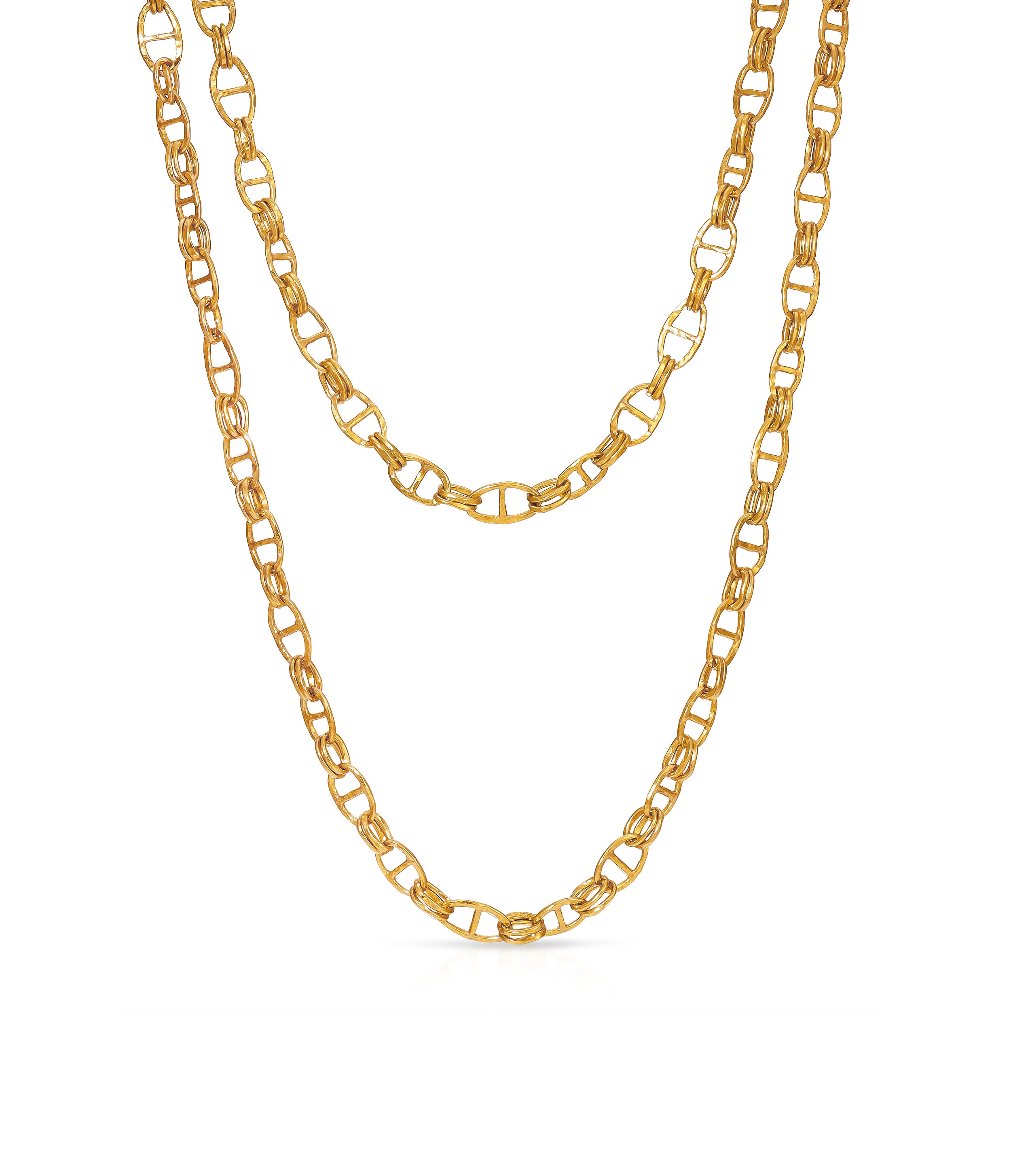 Anchor Link Chain in Hammered 18K Gold – Mèrenor
